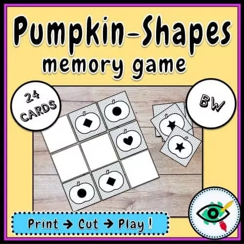 Fall Memory Game - Pumpkin Shape Match Fun