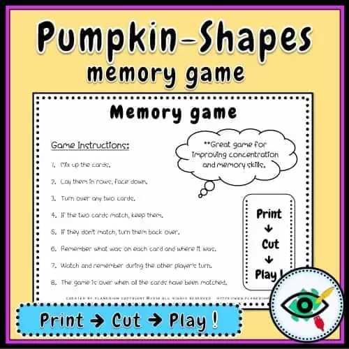 Fall Memory Game - Pumpkin Shape Match Fun