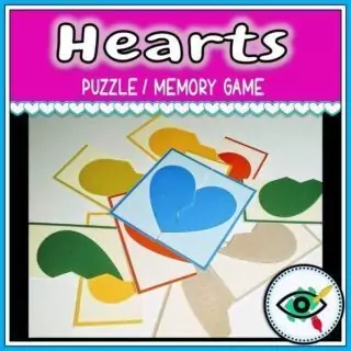 Valentines Day - Puzzle Matching Game - Colorful Hearts | Planerium