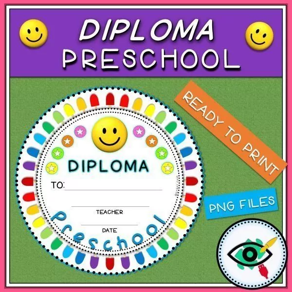 End of Year rounded Diploma for Preschool | Planerium