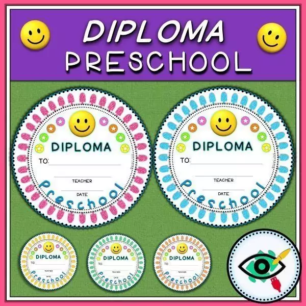 End of Year rounded Diploma for Preschool | Planerium