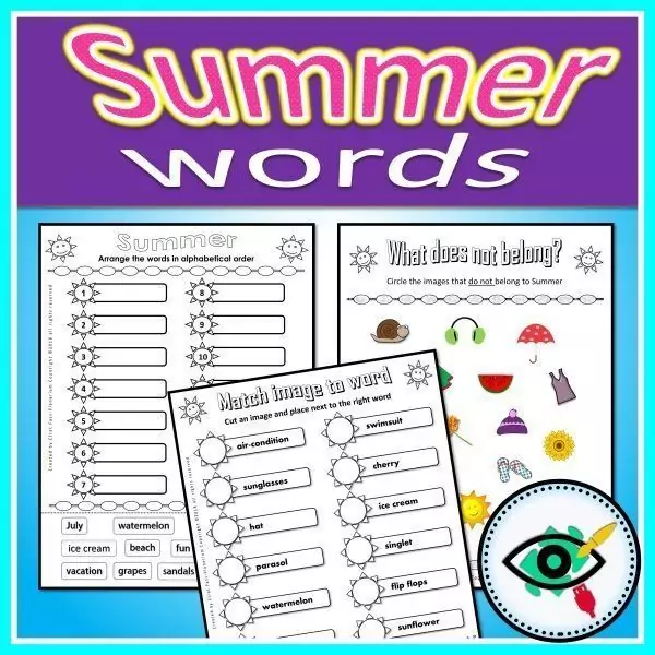 Summer Words Activities | Planerium