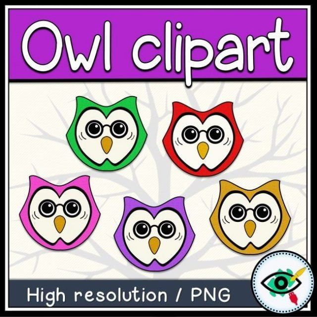 Colorful Owl Clipart for Teachers Classroom Decor