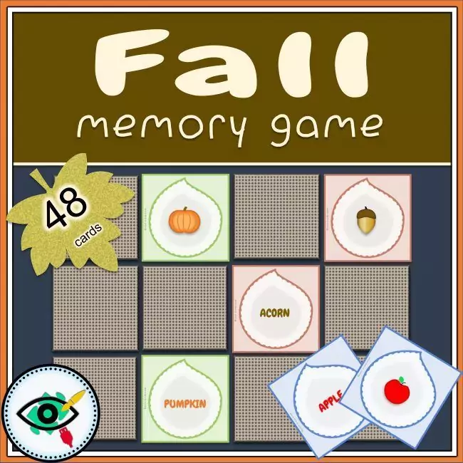 Memory Game for Kids - Fall Symbols | Planerium