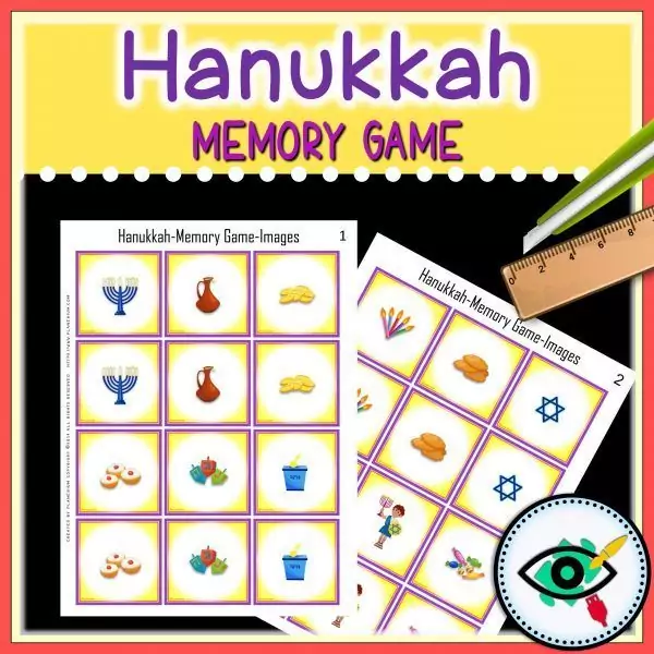 Hanukkah symbols - Memory Game | Planerium
