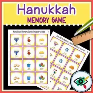 Hanukkah symbols - Memory Game | Planerium
