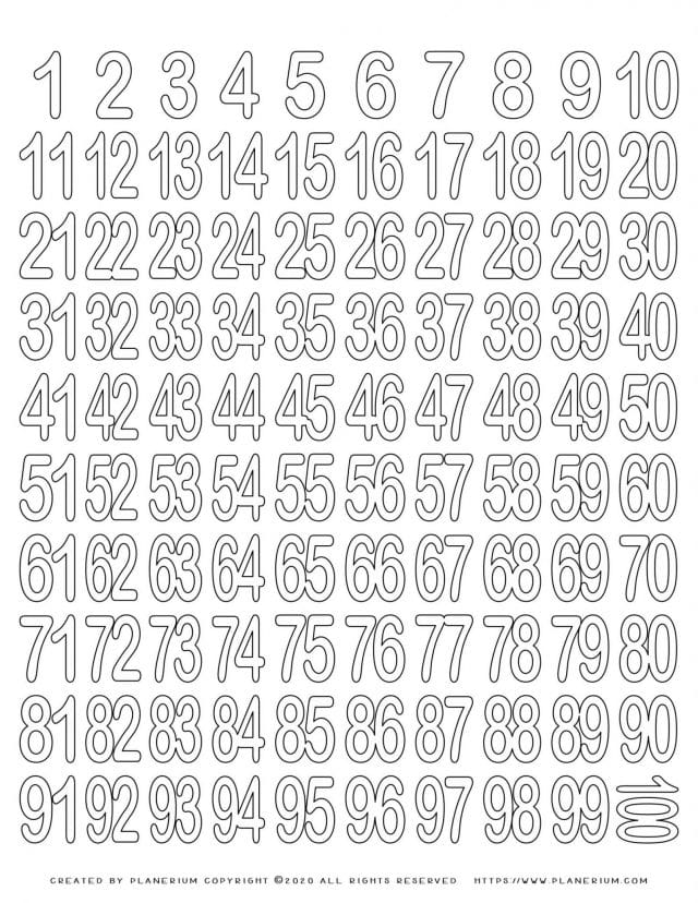 100 Days of School - Coloring Page - 100 Balloons | Planerium