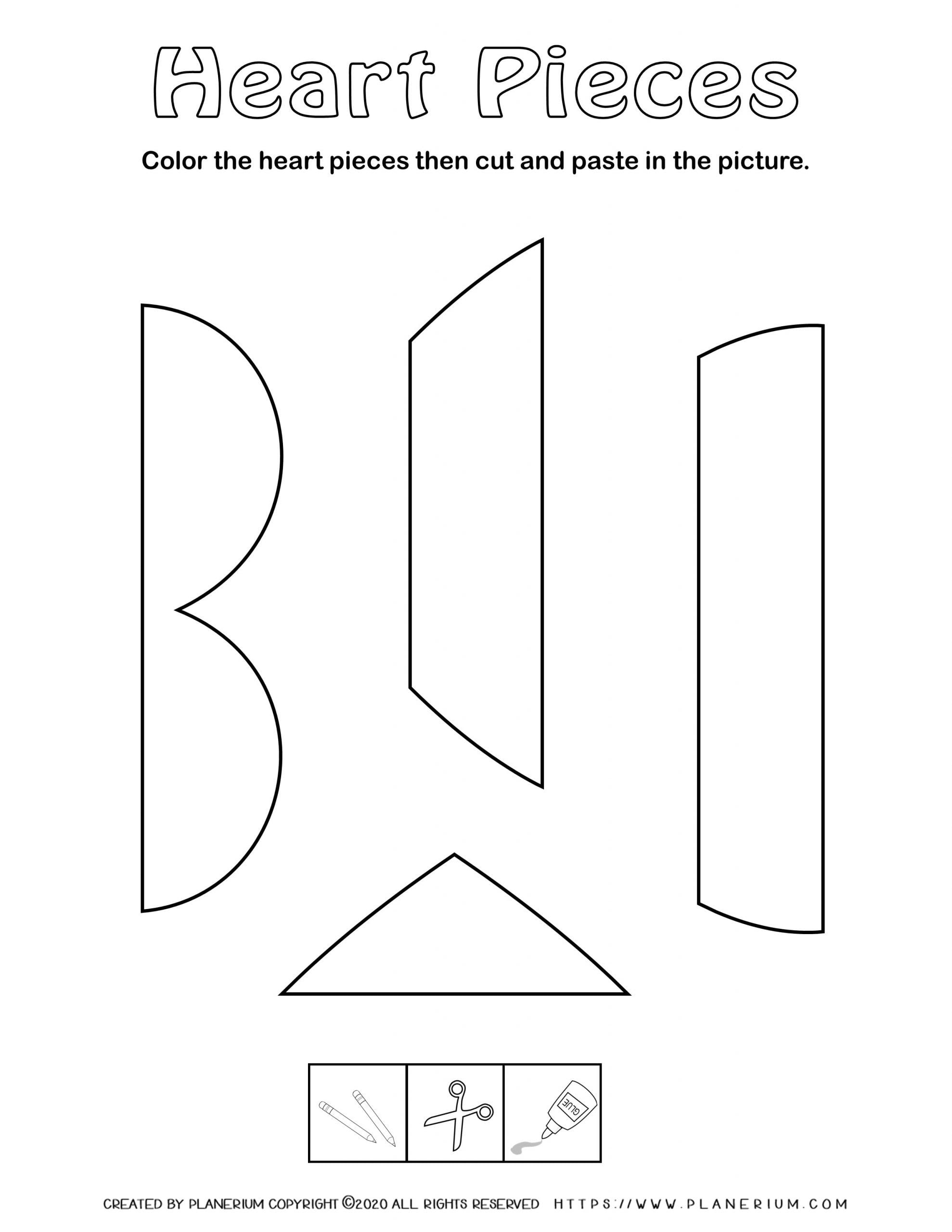 Valentines Day Worksheet - Heart Vertical Puzzle | Planerium