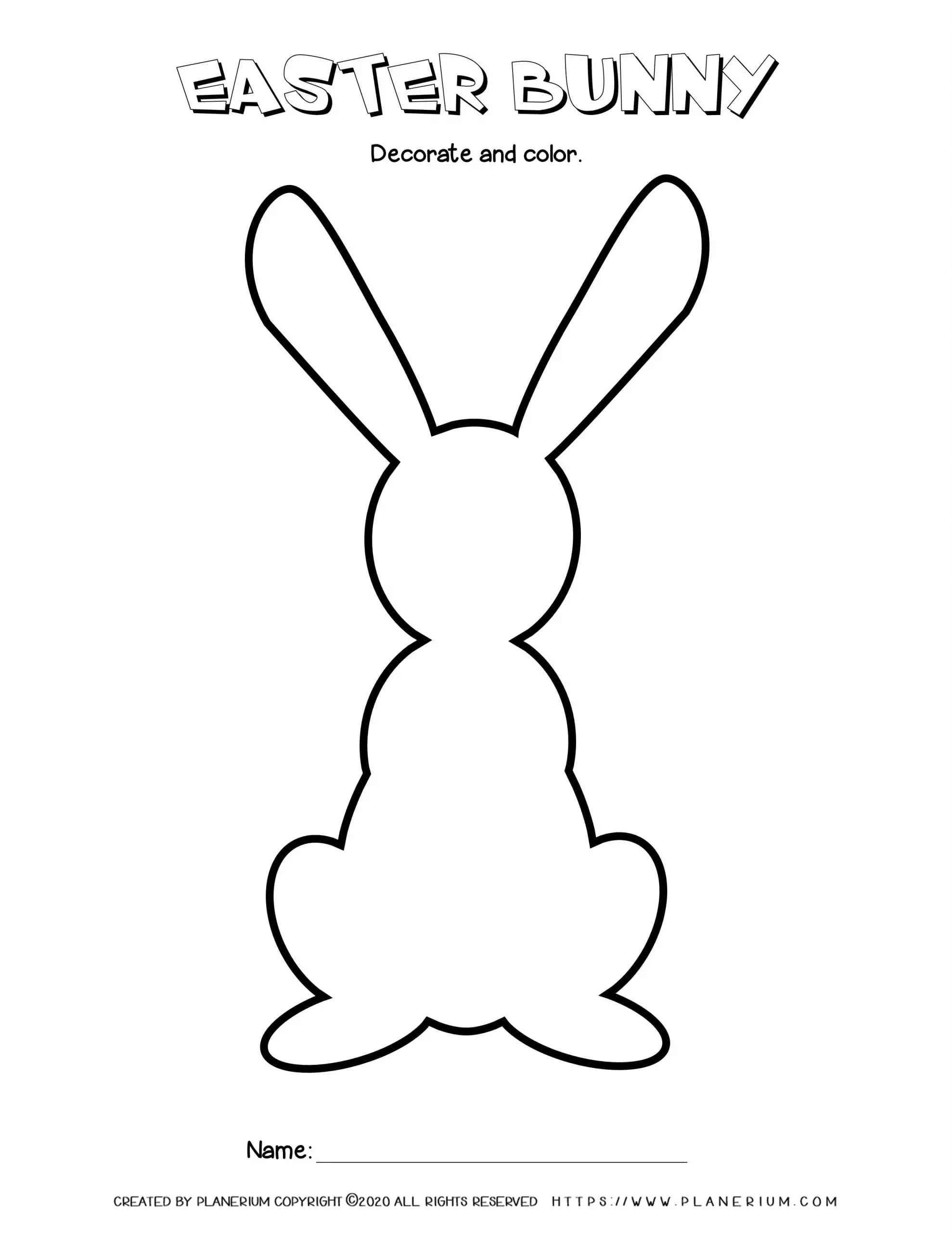 Easter Bunny Printable: Decorate & Color for Kids
