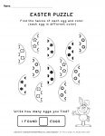 Easter eggs matching decorations puzzle - FREE | Planerium