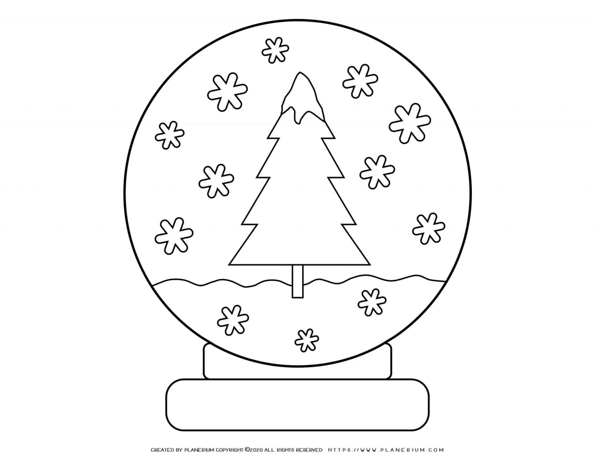 Snowflakes Ball: Free Winter Coloring Printable