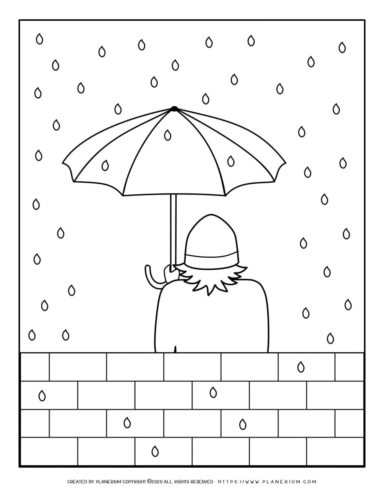 Raining Coloring Pages