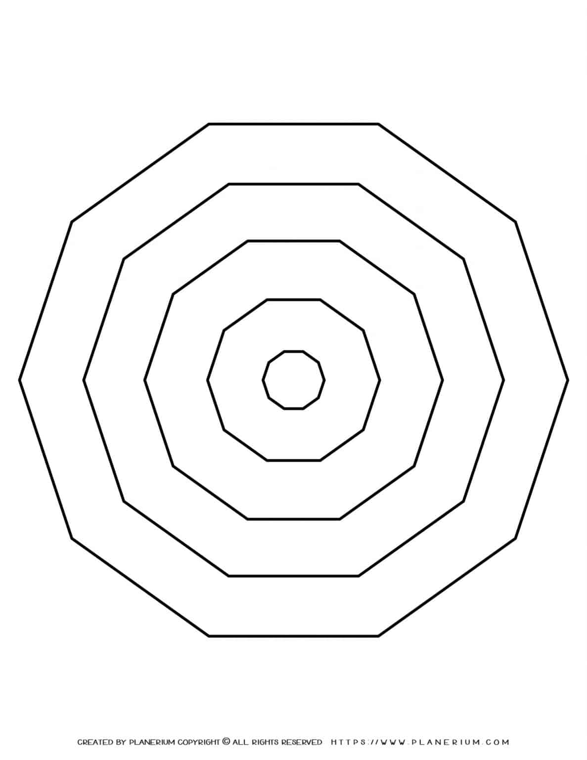All Seasons - Coloring pages - Five Nested Hexagons | Planerium