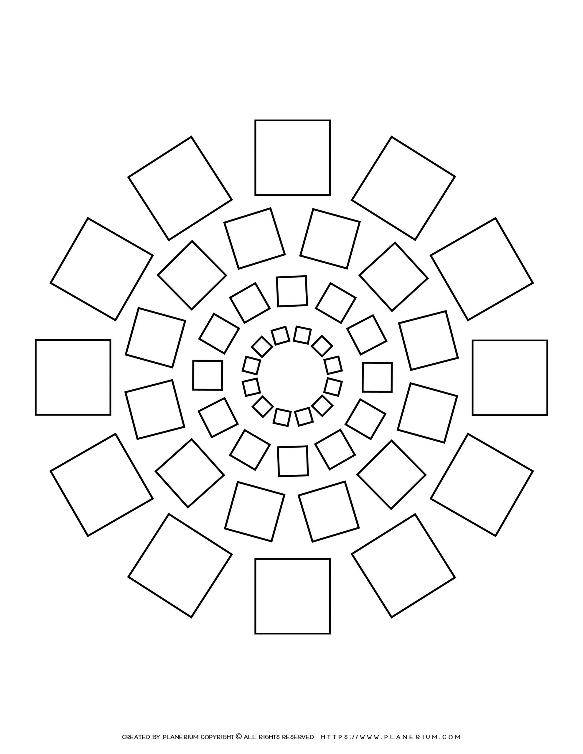 Four Seasons Wheel Printable Sketch Coloring Page