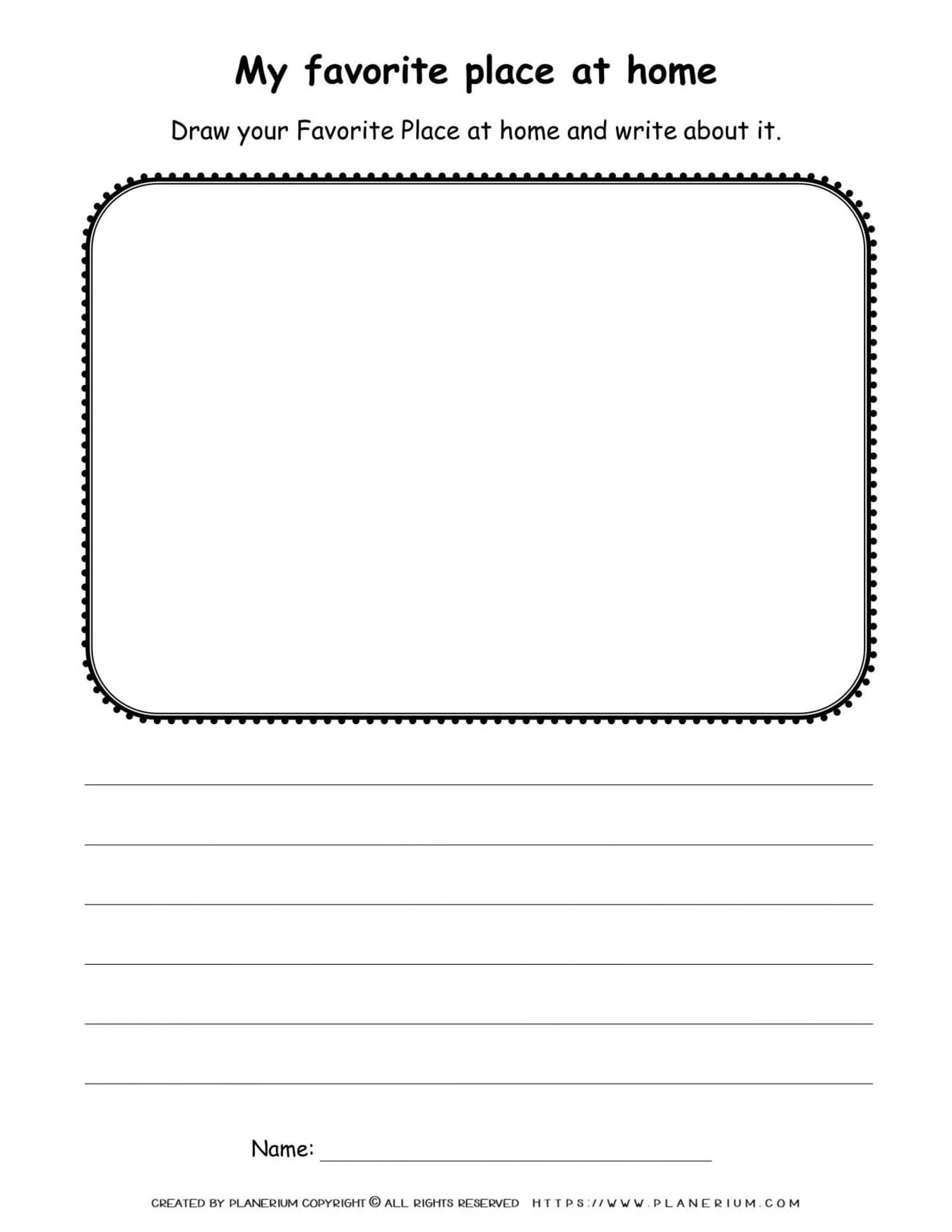 My Home - Worksheet - Favorite Place at Home | Planerium