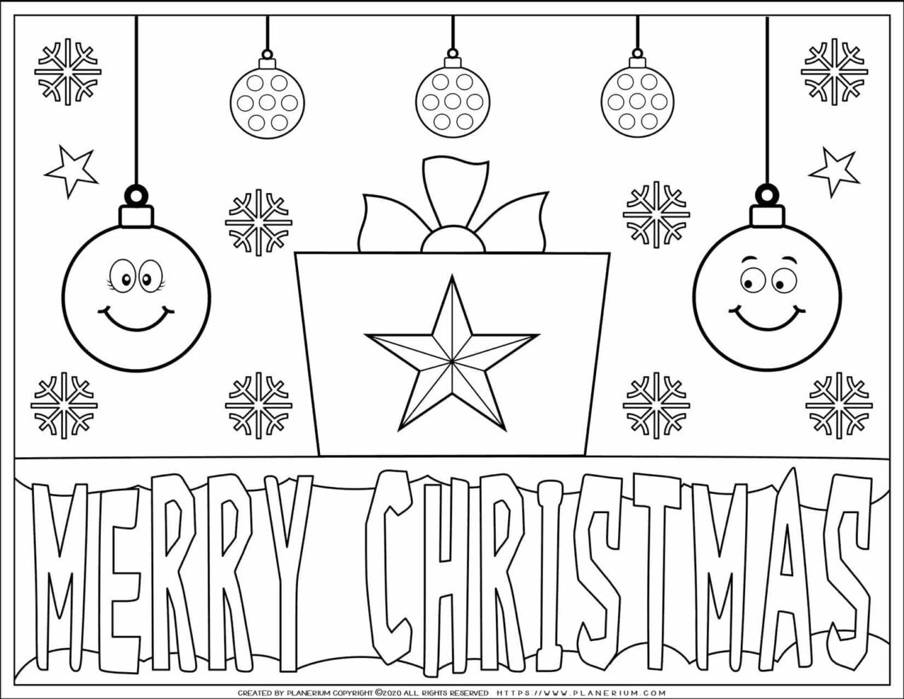 Merry Christmas Free Coloring Page Planerium Merry Christmas Free Coloring Page Planerium