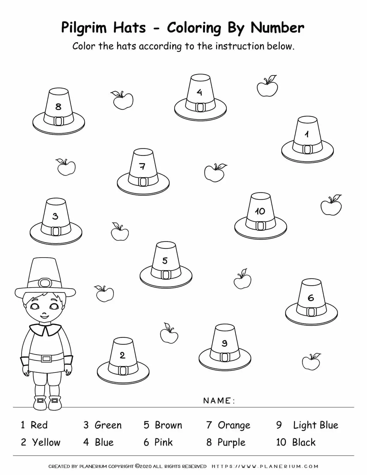 Thanksgiving Color by Number | Free printables | Planerium