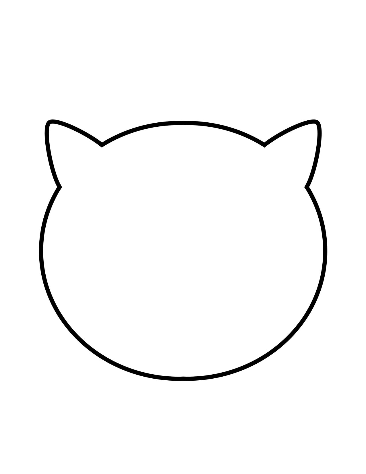 Cat Head Outline