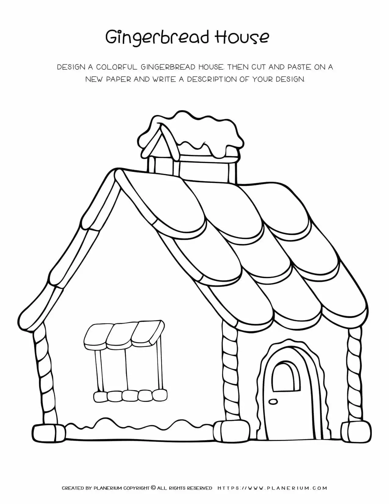 Christmas Worksheet - Gingerbread House Design | Planerium