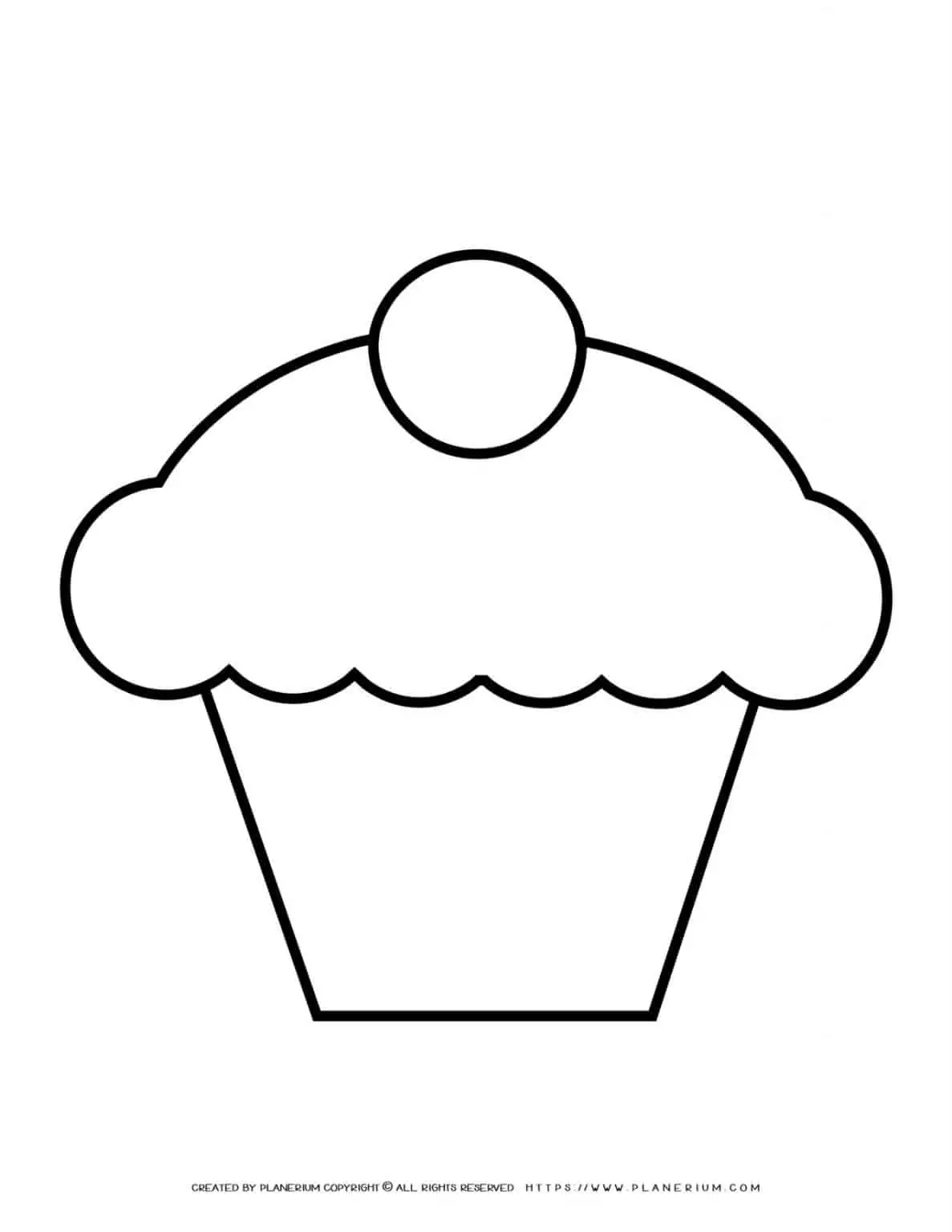 Cupcake Outline - FREE Printable Template | Planerium