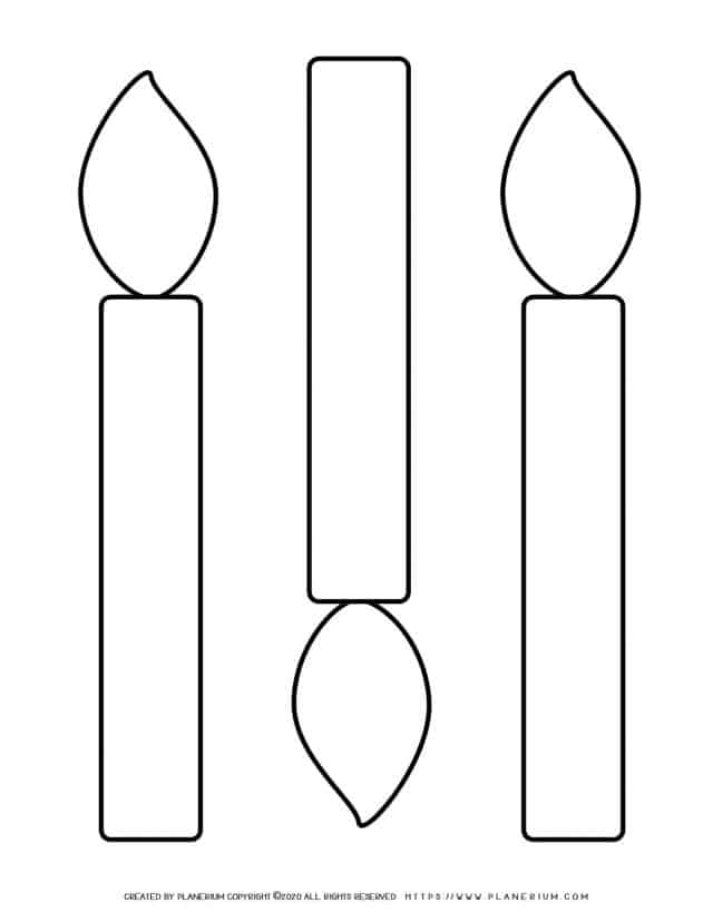 Candles outline | Three Large Candles | Planerium