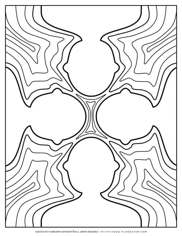 Adult Coloring Pages - Person Outline Ripples | Planerium