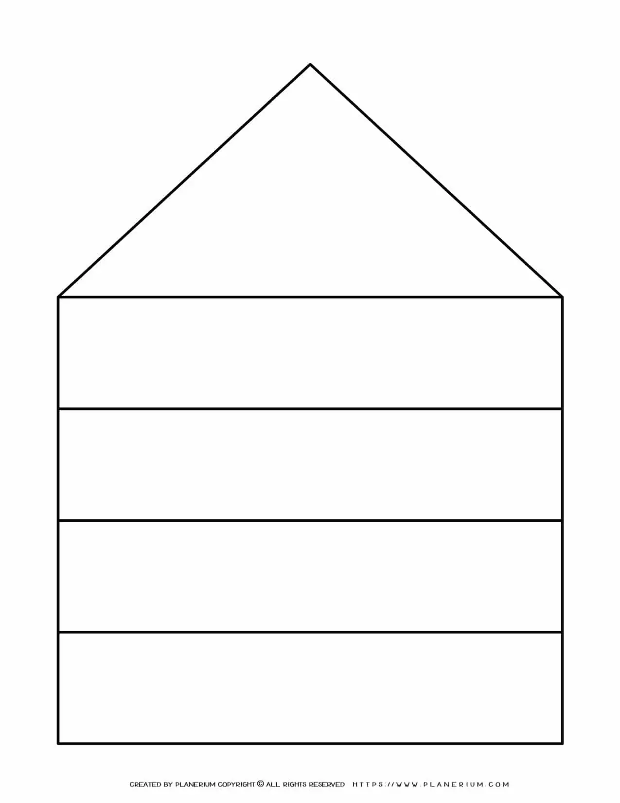 Graphic Organizer Templates - House Chart Four Rows Chart | Planerium