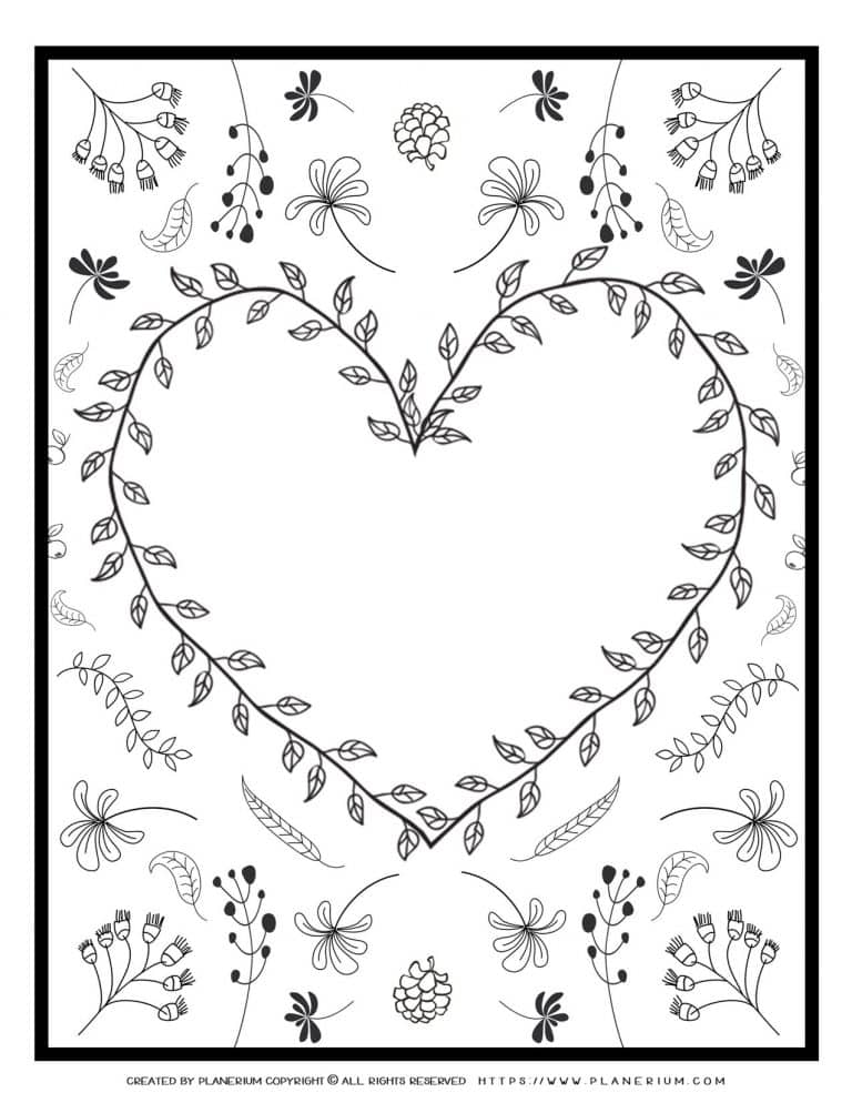 Valentines Day Coloring Page - Hearts on a Grid | Planerium