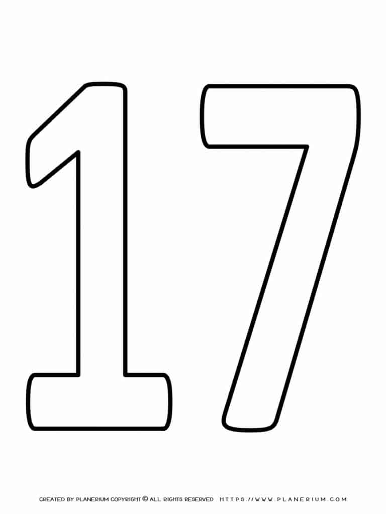 All Seasons - Coloring Page - Number Seventeen | Planerium