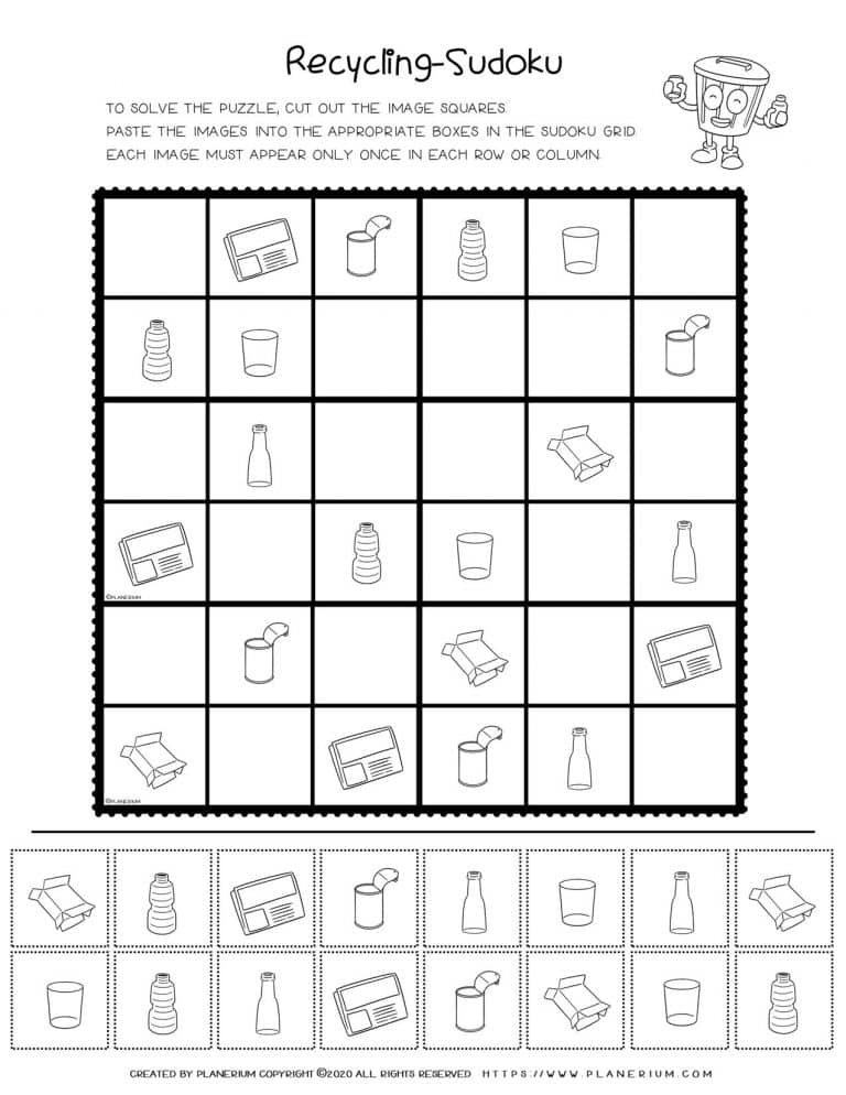 Earth Day - Worksheet - Recycling related images | Planerium