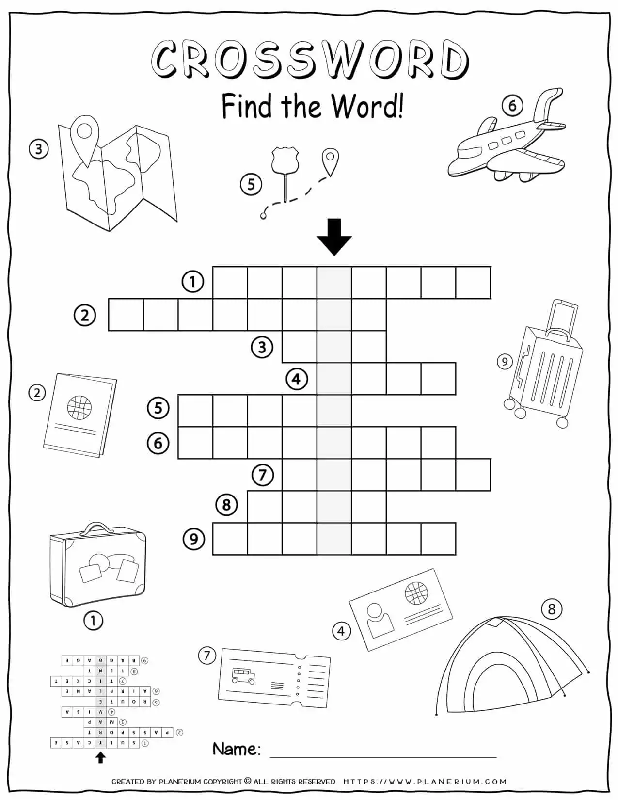 Traveling Image Crossword: Fun Learning on the Go!