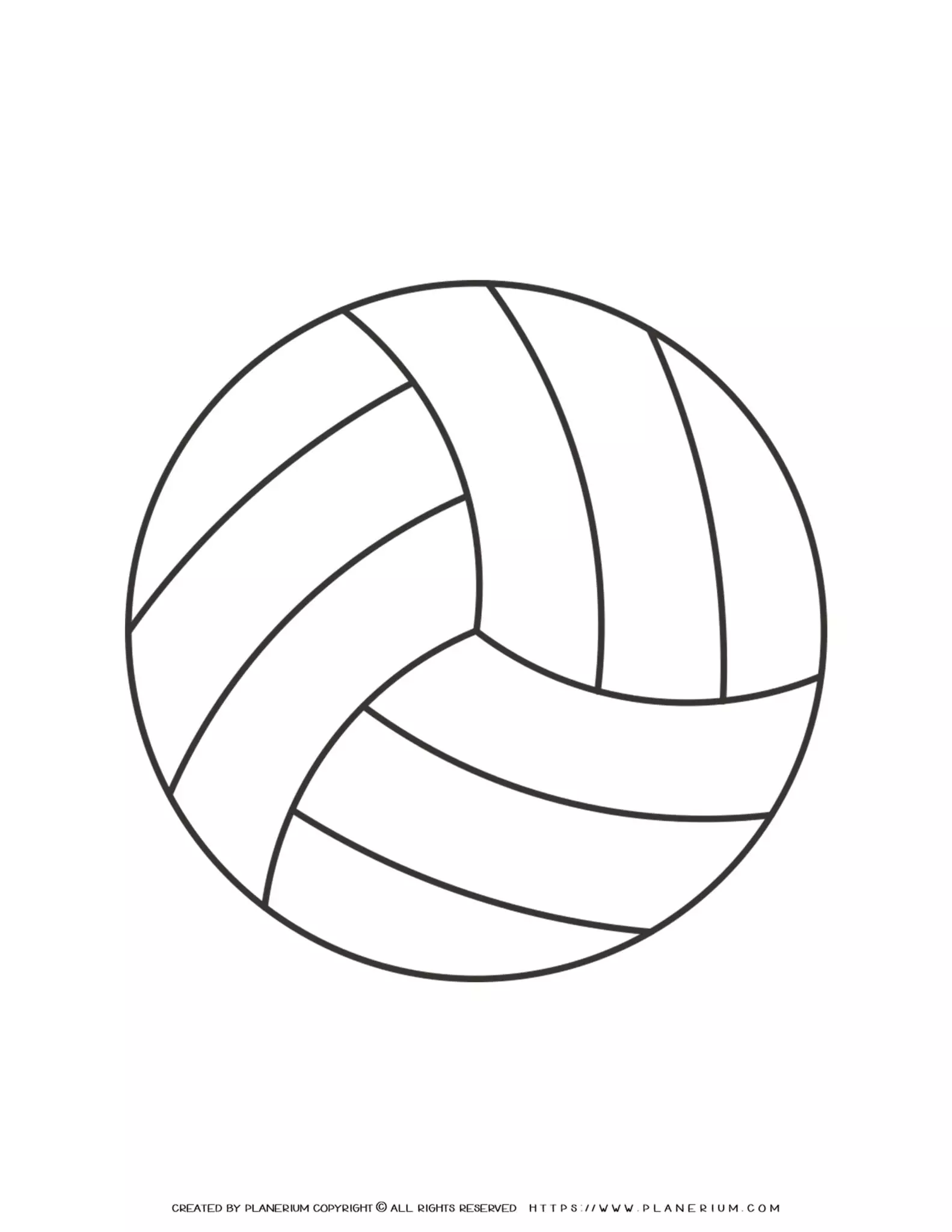Volleyball Coloring Template