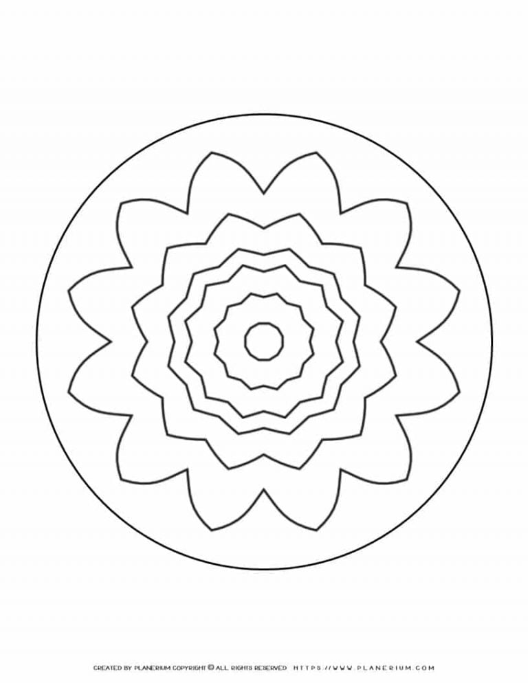 Flower Mandala - Coloring Page - | Planerium