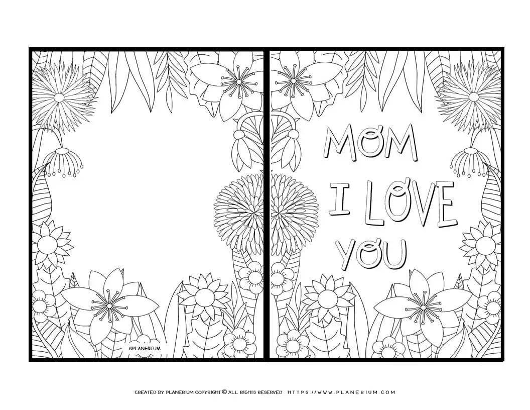 Card Template - Mother's Day - Love You | Planerium