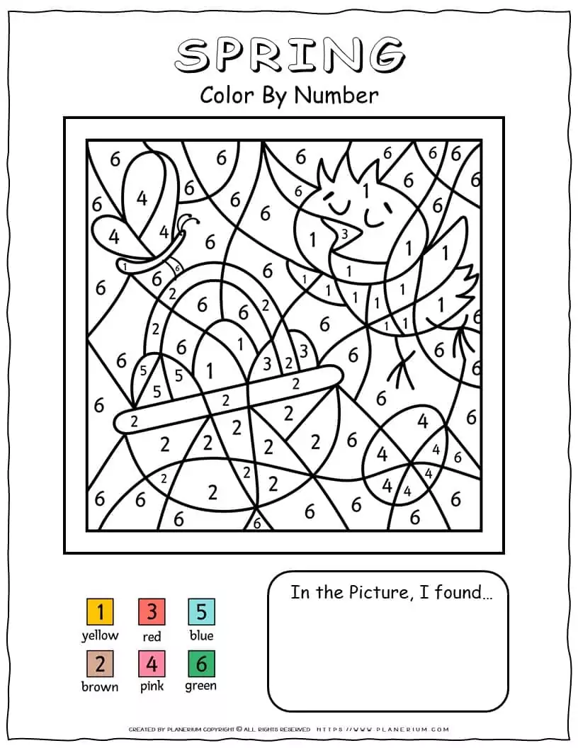 Color by Numbers Printable for the Spring Season | Planerium