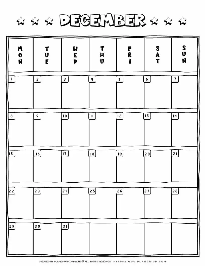 December Calendar | Planerium