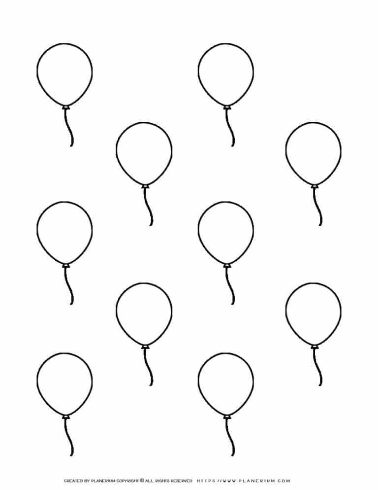 Balloon Template - Two Balloons | Planerium
