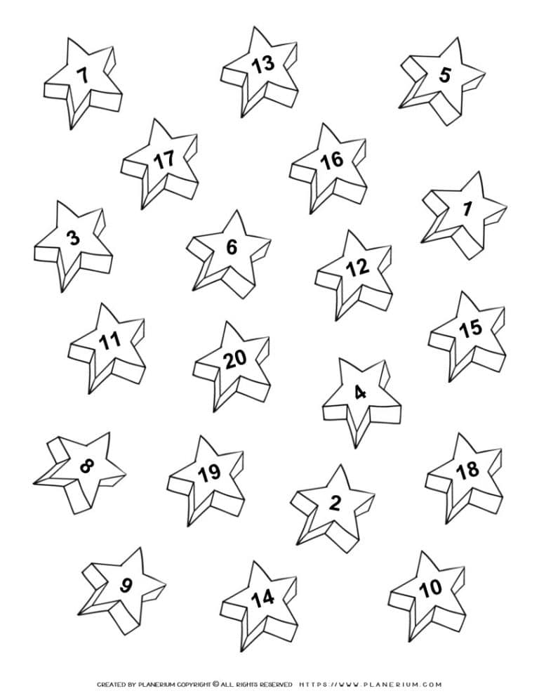 Counting Worksheet - Twenty Stars | Planerium