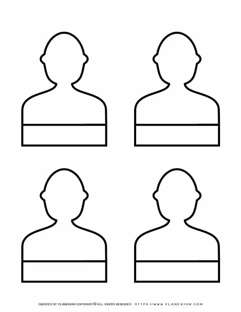 Portrait Template - Four Portrait | Planerium