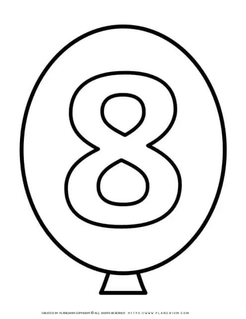 Happy Birthday Coloring Page - 8th Birthday | Planerium