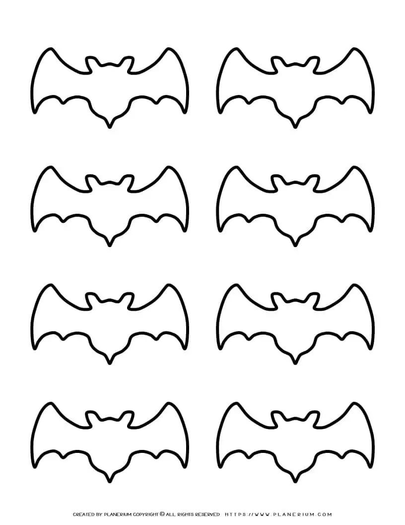 Bat Outline - Eight Bats | Planerium