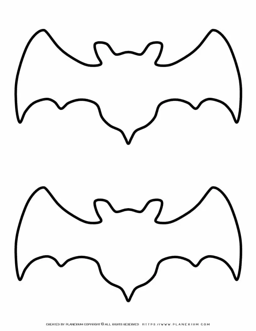 Bat Outline - Two Bats | Planerium