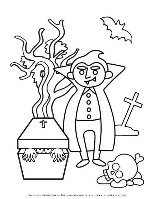 Halloween Cute Vampire Coloring Pages