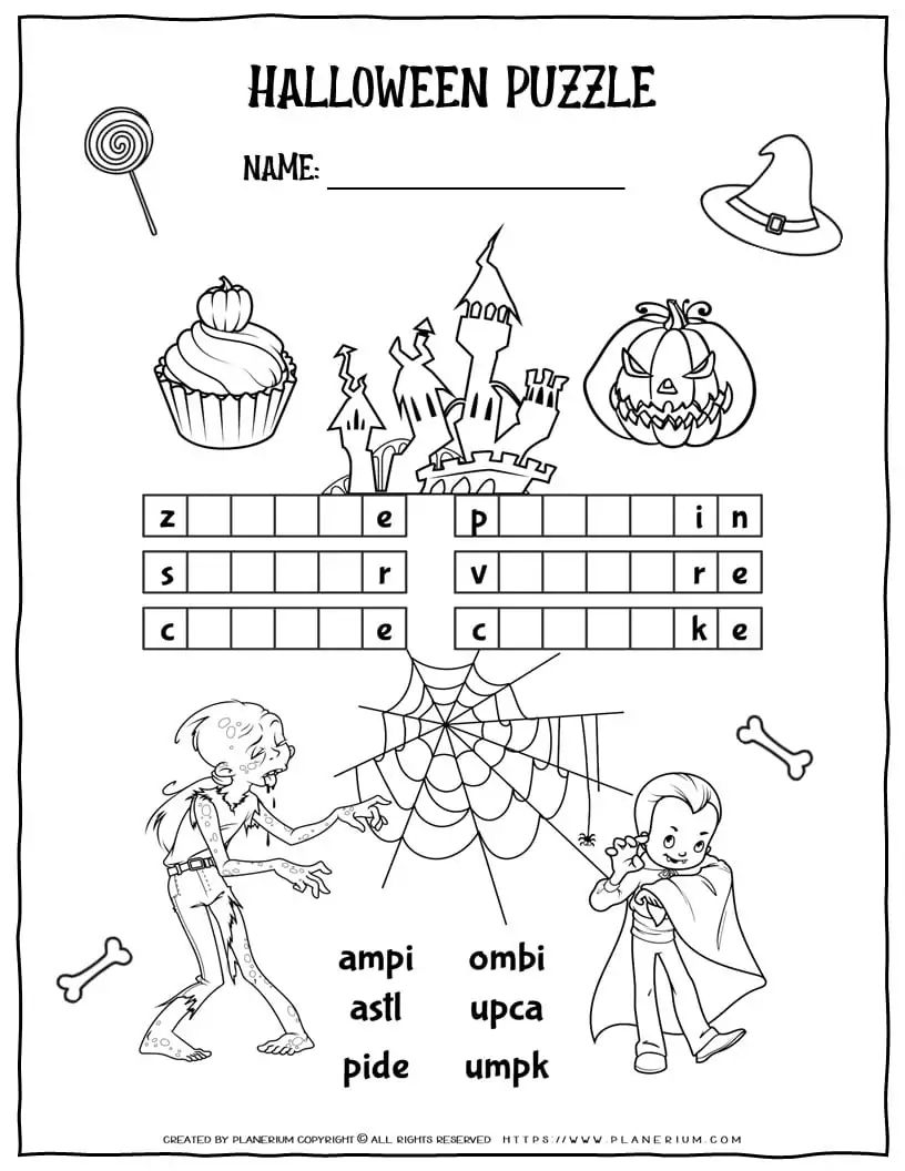Halloween Word Game | Planerium