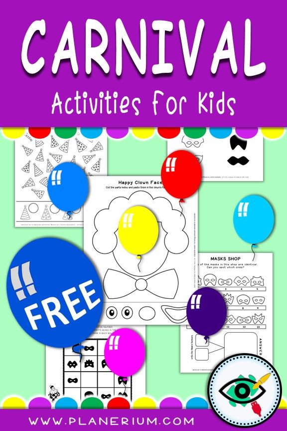 Fun Carnival Printables for Elementary Classroom Activities | Planerium
