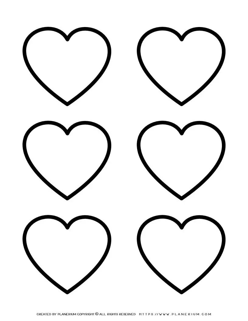Heart Template - Six Hearts | Planerium