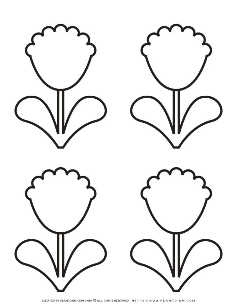 5 Petal Flower Template Printable | Planerium