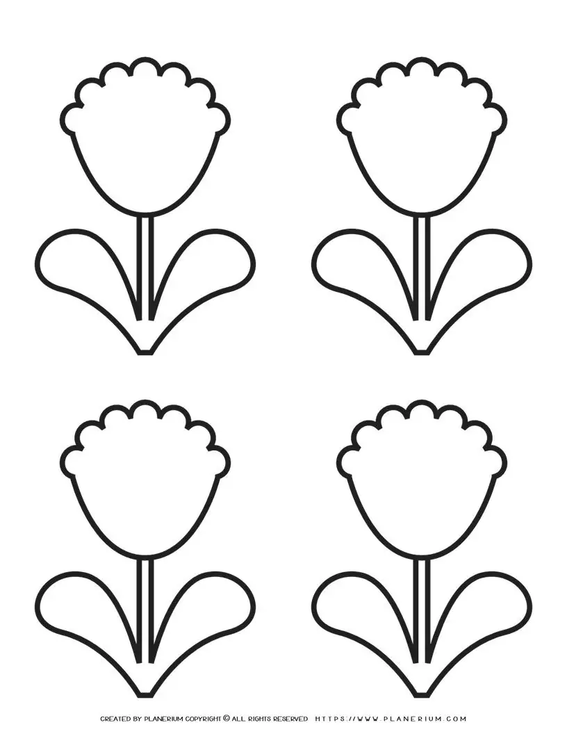 Flower Template - Four Flowers | Planerium