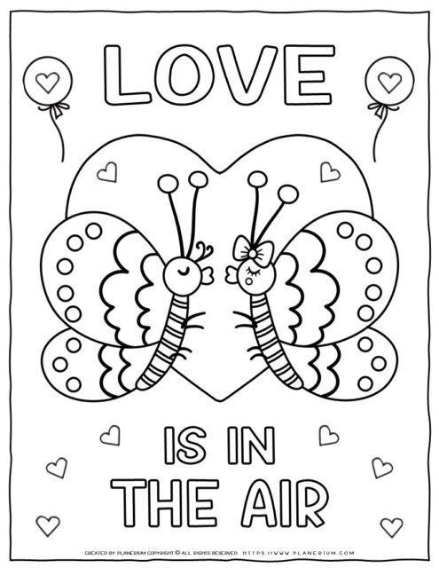 Valentines day - Coloring pages - Love Birds | Planerium