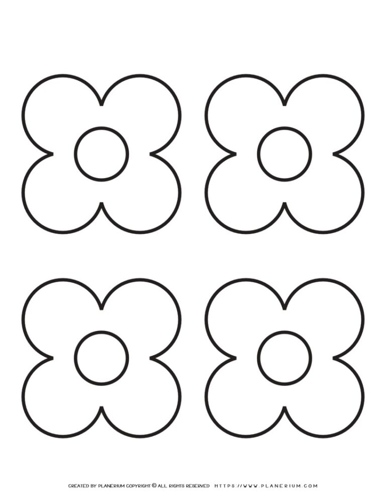 5 Petal Flower Template Printable | Planerium